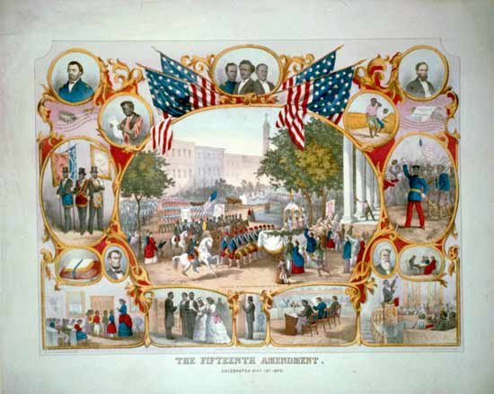 Fifteenth Amendment Constitution 1870 poster art print by James C. Beard