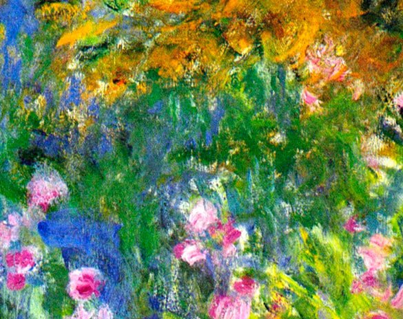 Iris at the Sea-Rose Pond Garden II water landscape flower canvas art ...