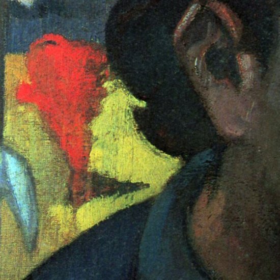 Self Portrait with Jesus religious Christian canvas art print Gauguin