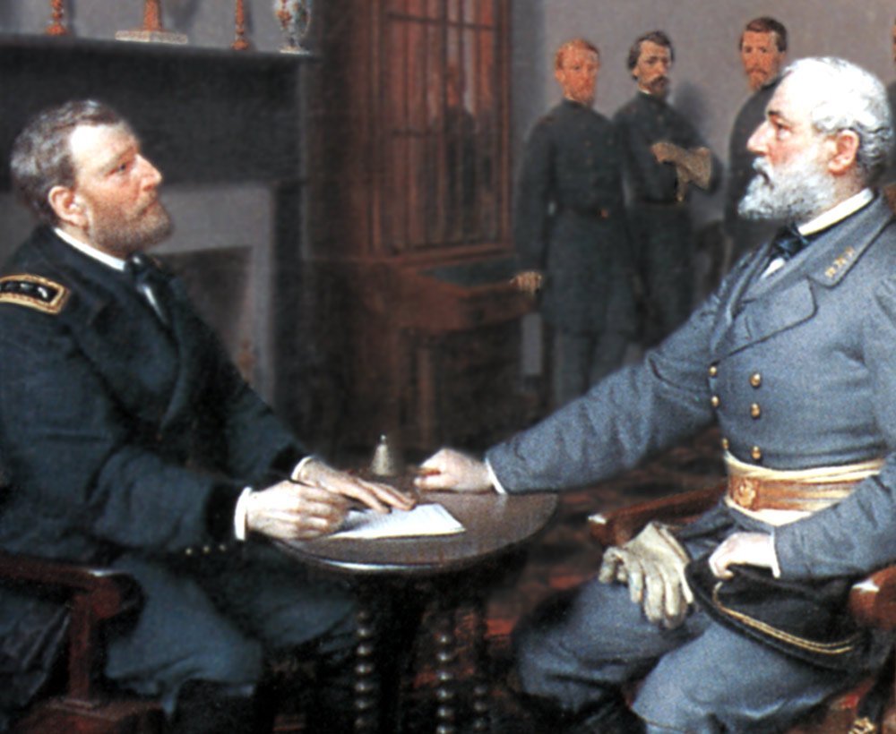 Lee Surrenders to Grant Appomattox Civil War art print Guillaume LARGE
