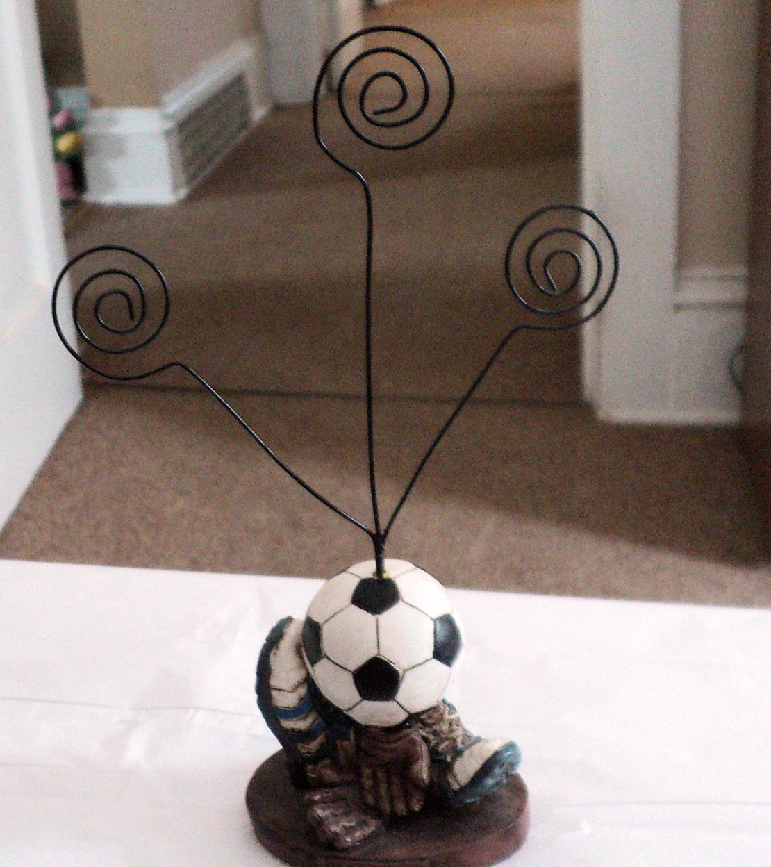 Wire Metal Football Soccer Note Card Photo Holder #301947