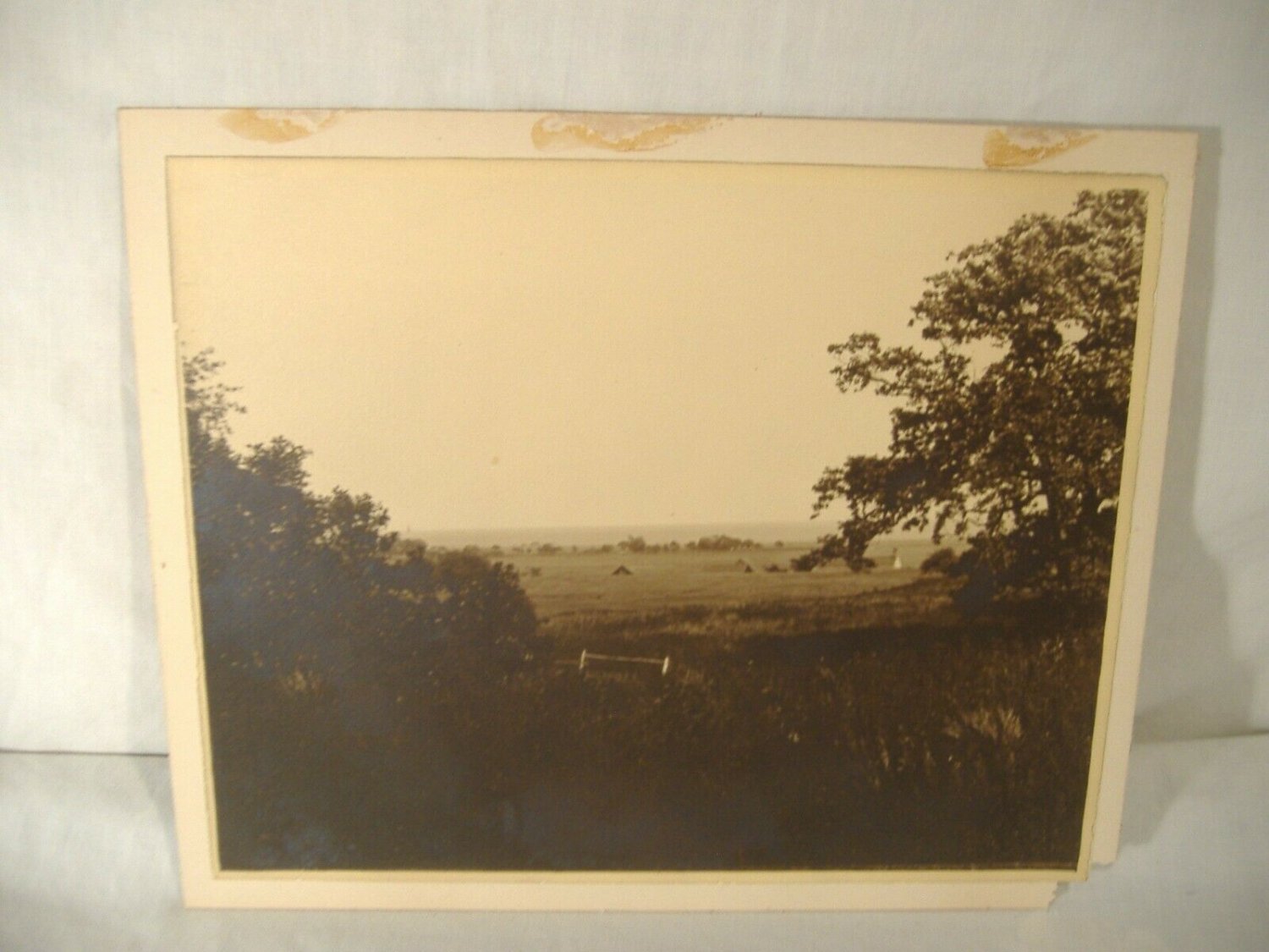Antique Coastal Rural Landscape Photograph Silver Gelatin Print