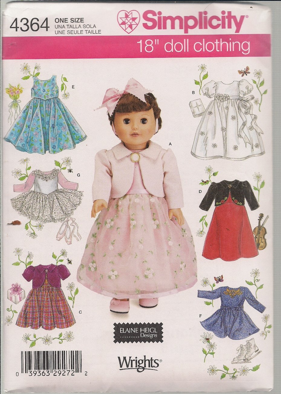 18 Inch Doll Clothing - Simplicity 4364