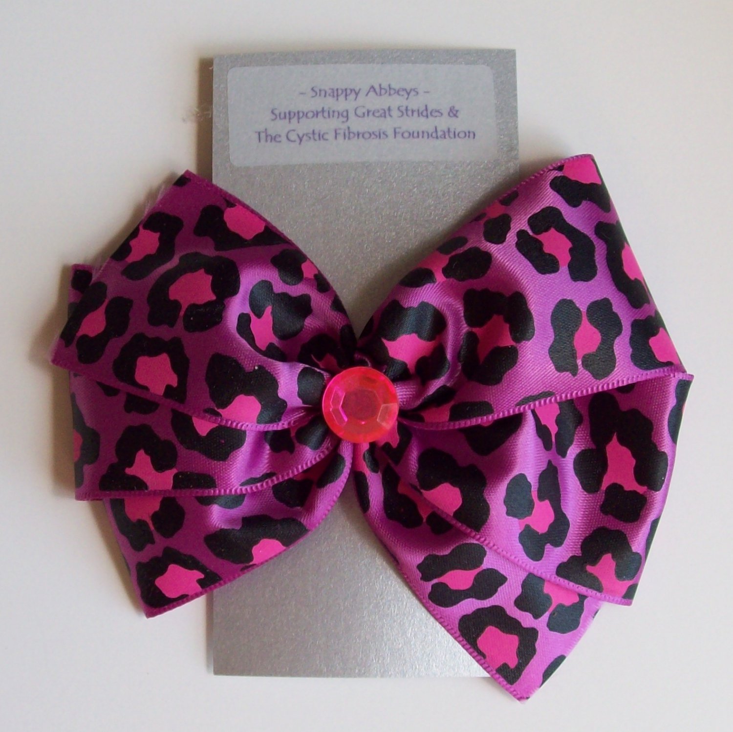 Pink Leopard Bow