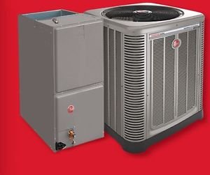 RHEEM 14 SEER 4 TON CENTRAL AIR CONDENSING UNIT AND EVAPORATOR COIL 410A