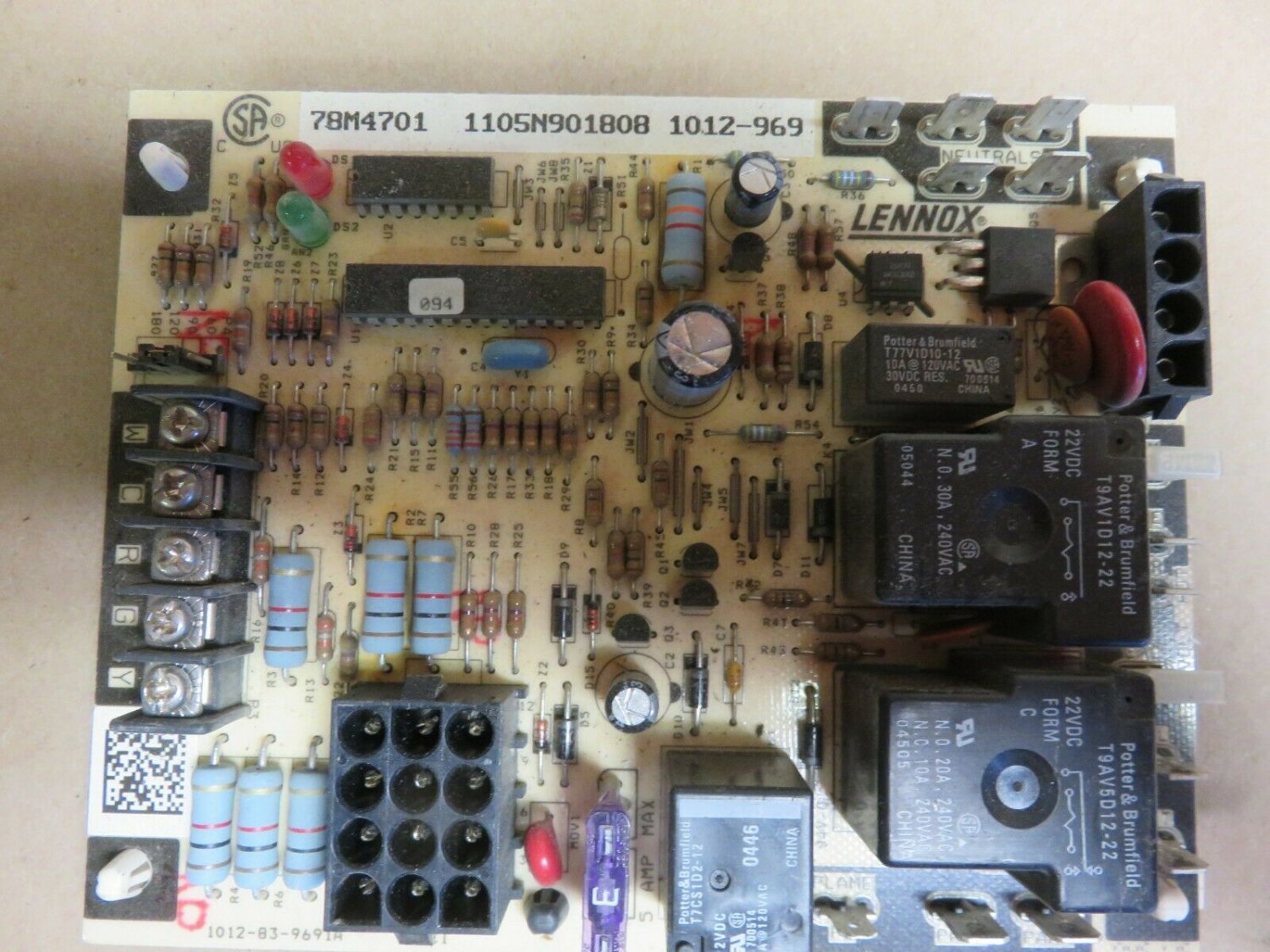 LENNOX GAS FURNACE CONTROL BOARD PART# 78M4701 MODEL 1012-83-9691A