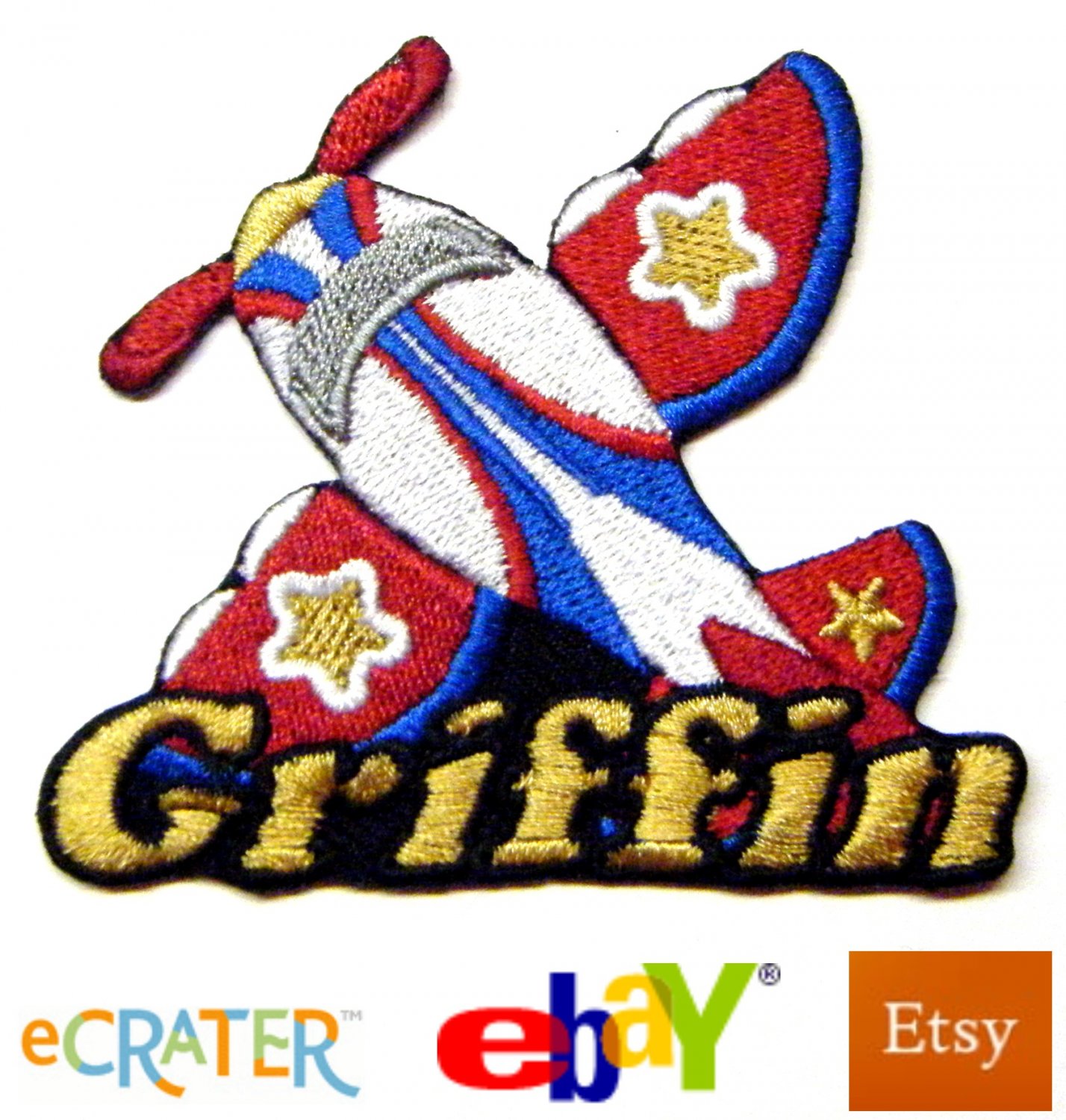 Custom Personalized Iron-on Patch - Airplane Custom Personalized Iron-on Patch - Airplane