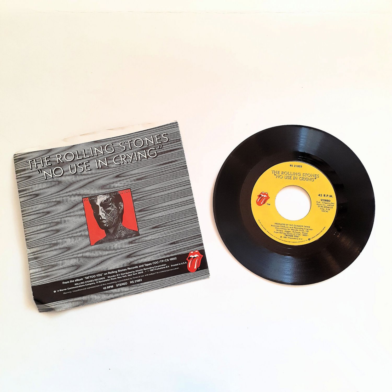 The Rolling Stones Mick Jagger Start Me Up & No Use in Crying 45RPM ...