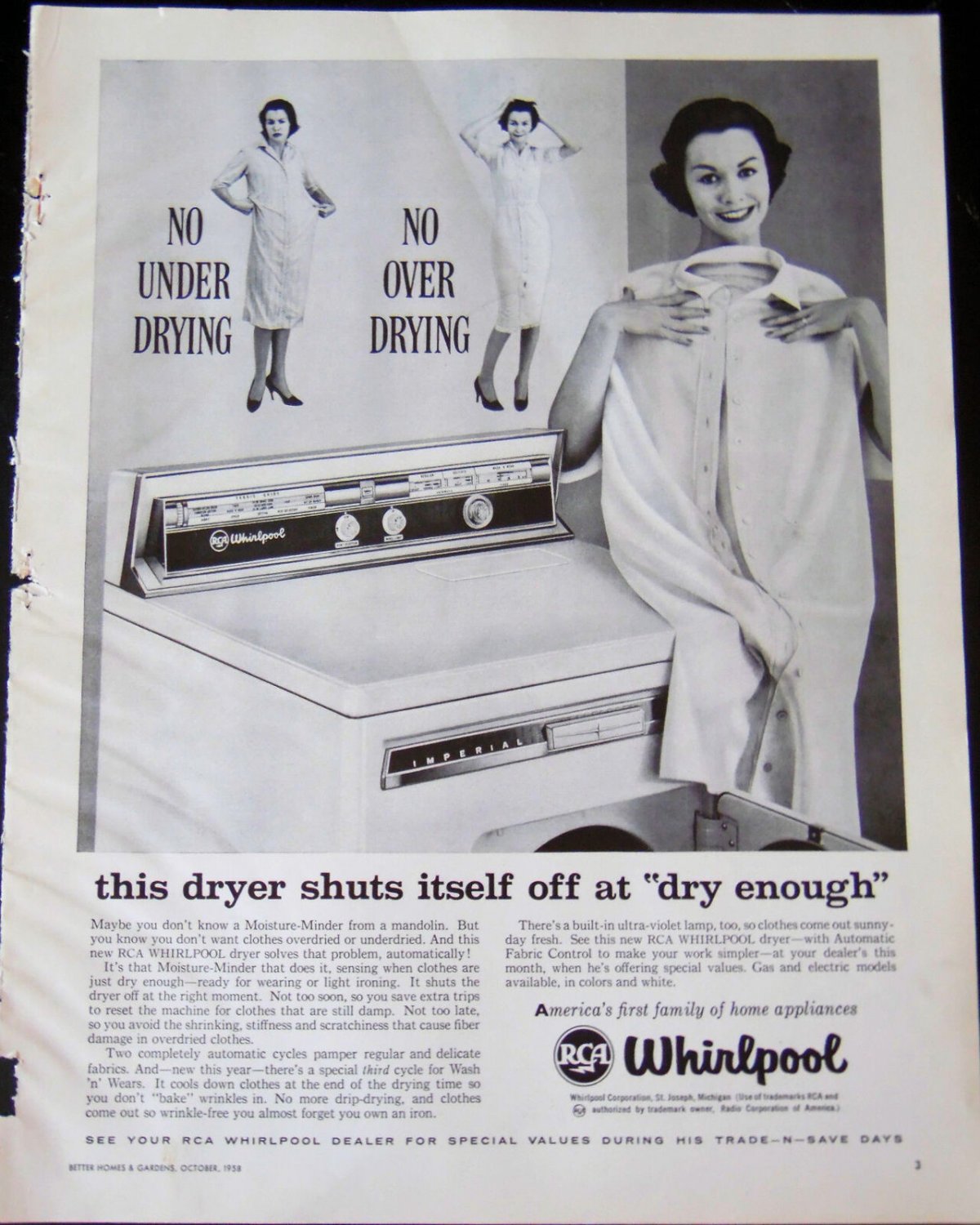 Vintage Whirlpool Clothes Dryer Ad October 1958 Better Homes & Gardens ...