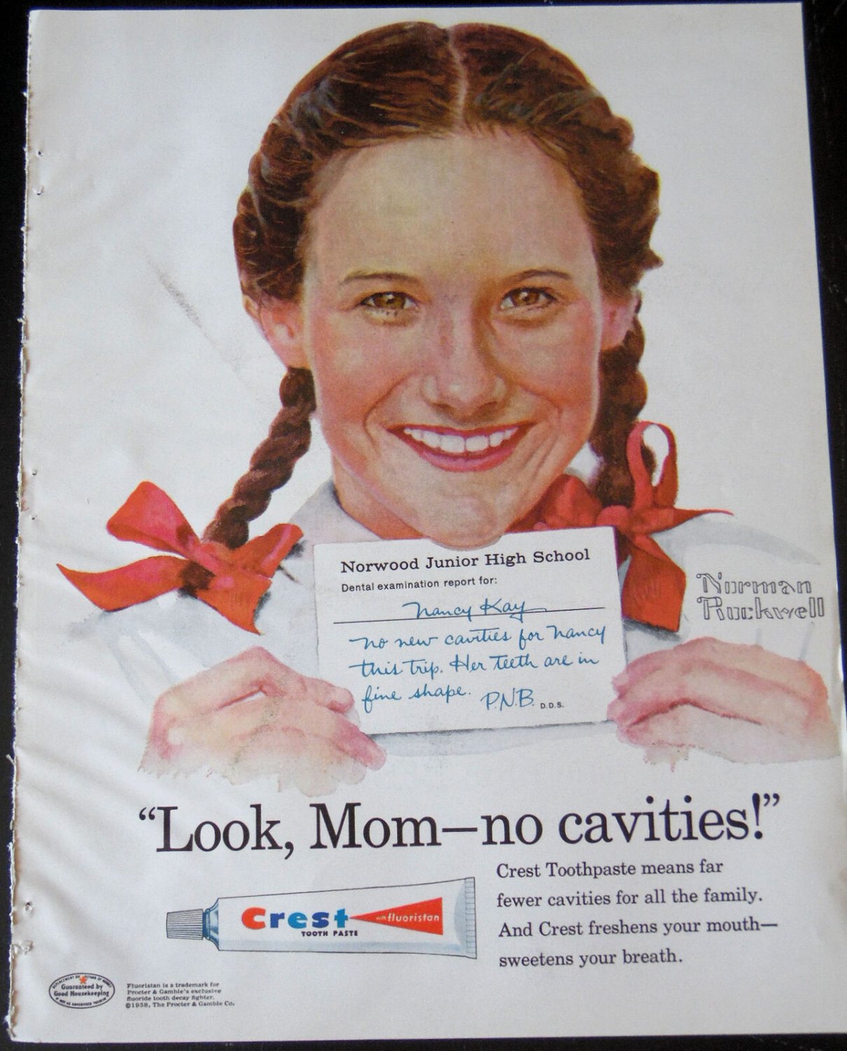 Vintage 2 Sided Best Foods Mayo & Crest Toothpaste Ad October 1958 BH&G ...