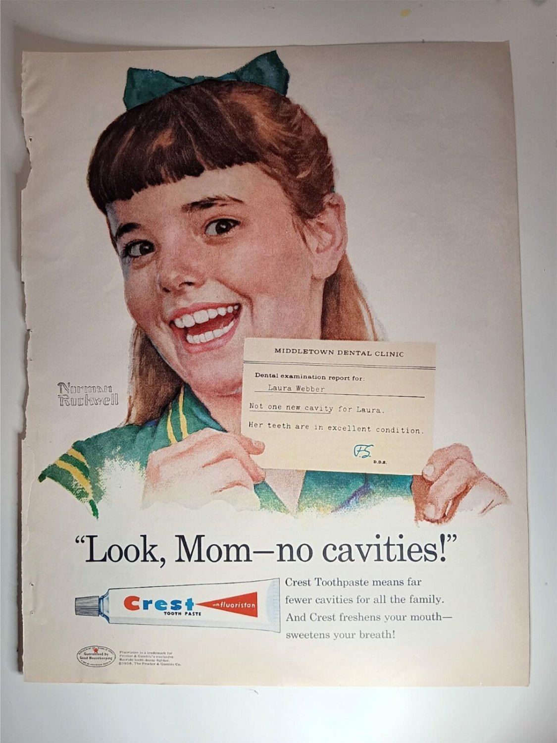 Vintage Crest Toothpaste Ad August 1958 BH&G Magazine