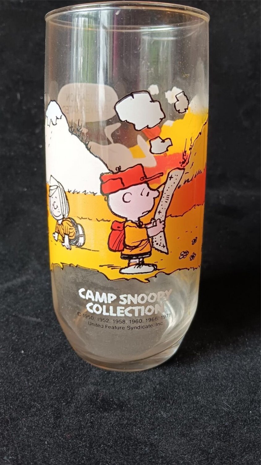 Vintage Peanuts CAMP SNOOPY Civilization Is Overrated 1971 McDonalds Glass -16oz