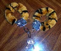 Furry Lockable Animal Print Handcuffs