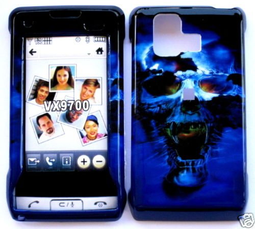 Blue Skull Design Snap On Cover Case for LG DARE VX9700