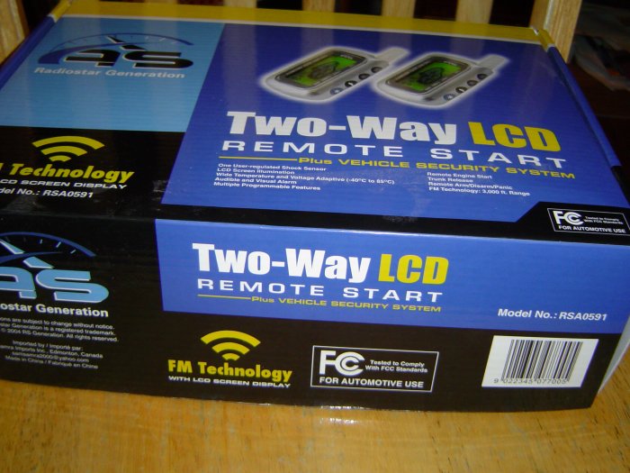 Two - Way LCD Remote Start/Security System