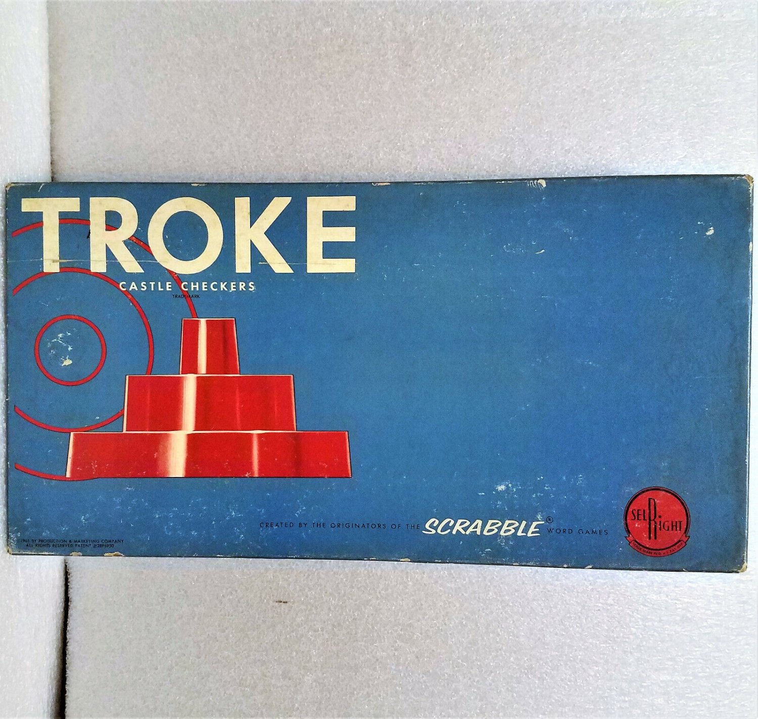 Vintage 1961 Troke Castle Checkers Game by Selchow & Righter - Complete!
