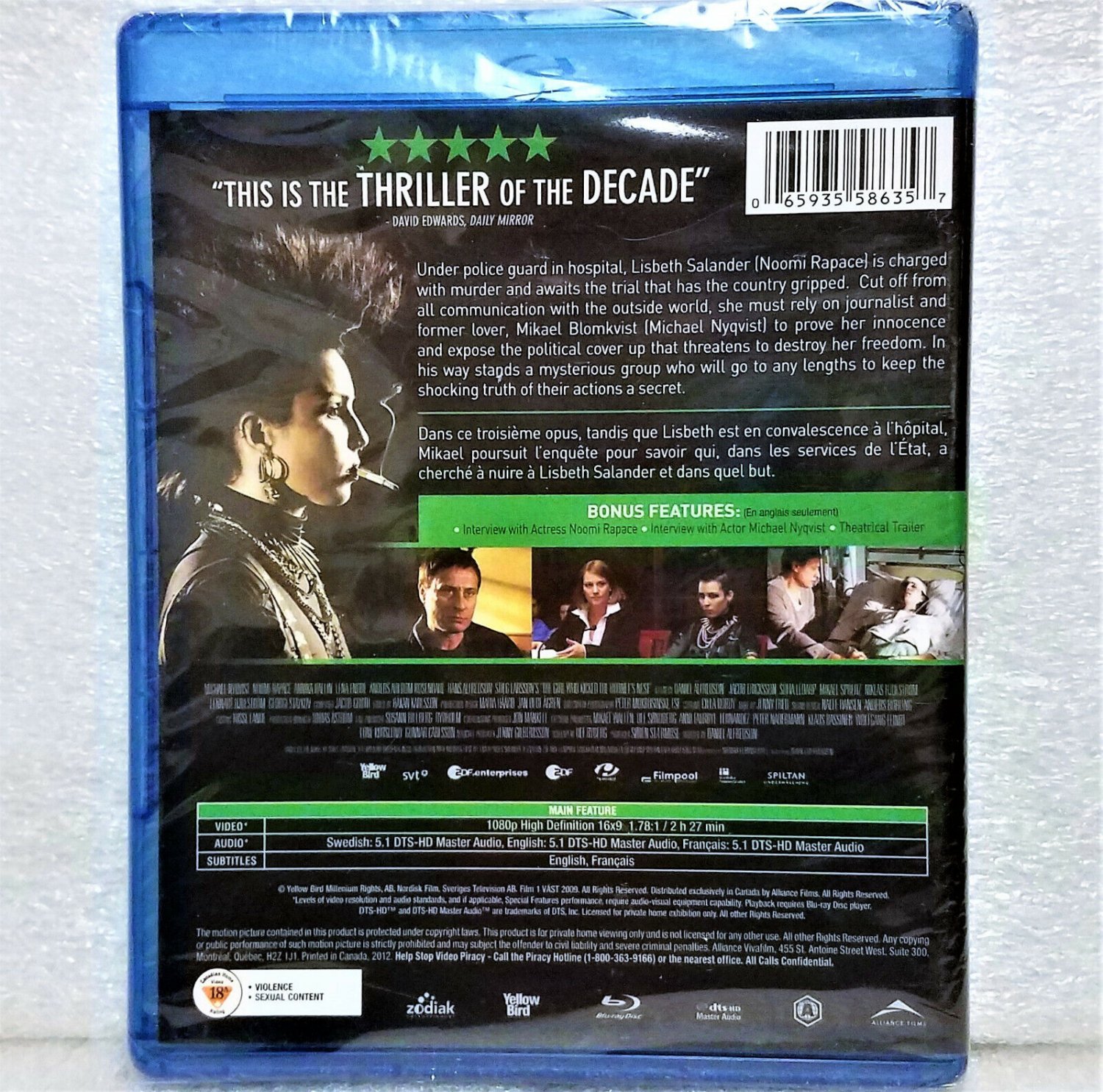 The Girl Who Kicked The Hornets Nest Blu Ray Sealed