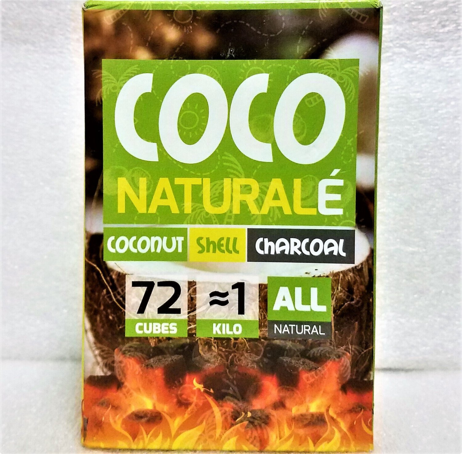 Coco Naturalé Coconut Charcoal Cubes 72Pcs NEW!