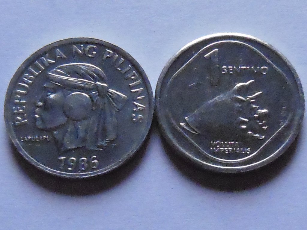 Philippines 1986 1 Sentimo coin km238 Aluminum Shell AU/UNC Condition ...