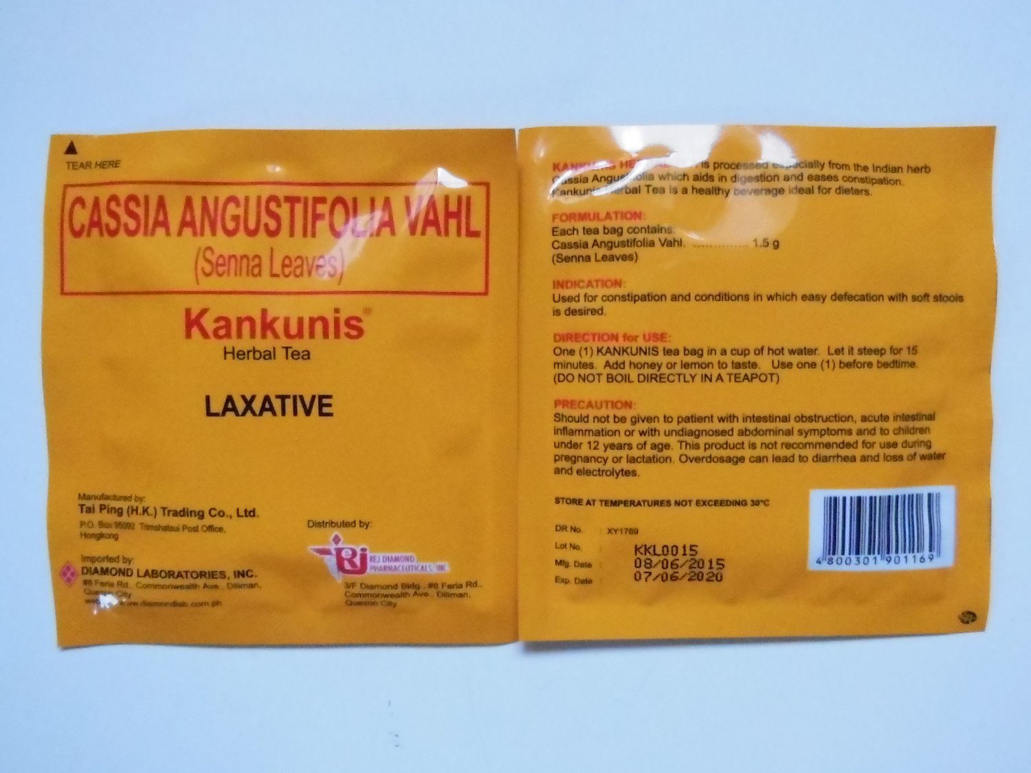 KANKUNIS Diet Slimming Herbal Tea Bags Eases Constipation X24 ...