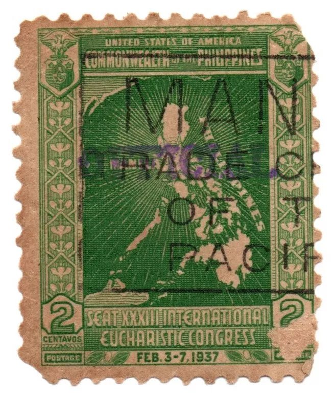 PHILIPPINES/US 1937 Commonwealth Stamp Scott 425 OFFICIAL Eucharistic Used