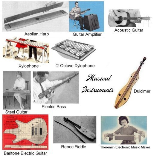 Vintage Musical Instrument Plans Guitar, Fiddle, Dulcimer, Bass & more