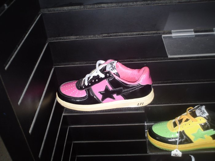 Pink on Black Bape Sneakers