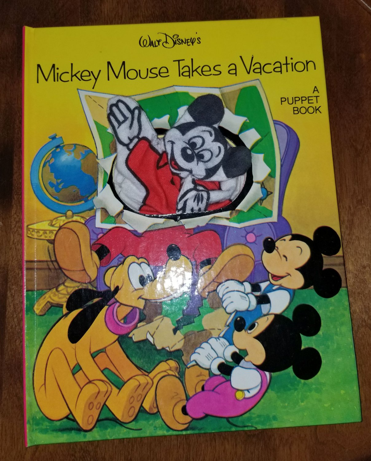 Mickey Mouse Takes A Vacation - A Puppet Book (Vintage Children's Book)