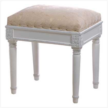 New Shabby Elegance Vanity Stool White