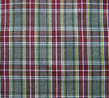 GRAY BURGUNDY WHITE PLAID TARTAN FABRIC 60" WIDE