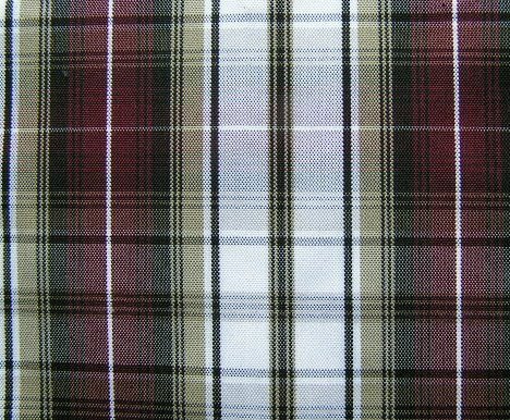10 YARDS KHAKI WHITE BURGUNDY TARTAN PLAID FABRIC 60" WIDE