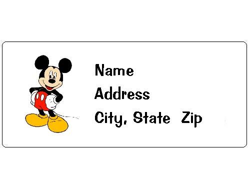 30 Personalized Mickey Mouse Return Address Labels