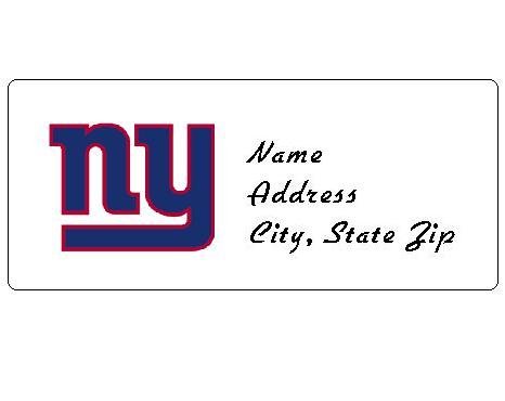 30 Personalized NFL New York Giants Return Address Labels