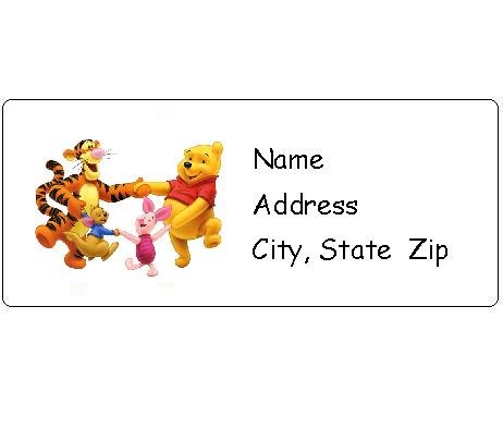 30 Personalized Winnie the Pooh and Friends Return Address Labels