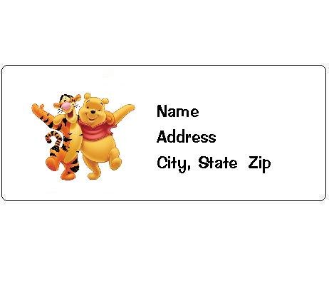 30 Personalized Winnie the Pooh and Tigger Return Address Labels
