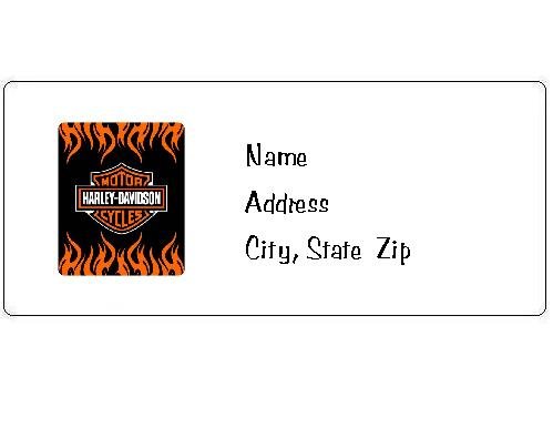 30 Personalized Harley Davidson Return Address Labels