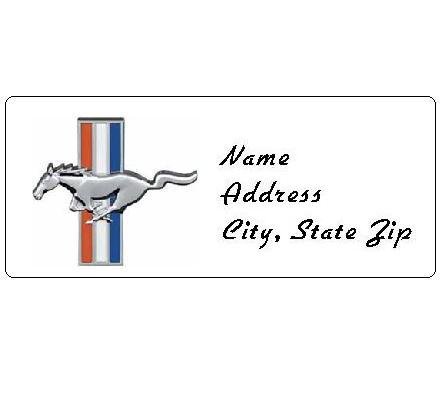 30 Personalized Ford Mustang Return Address Labels