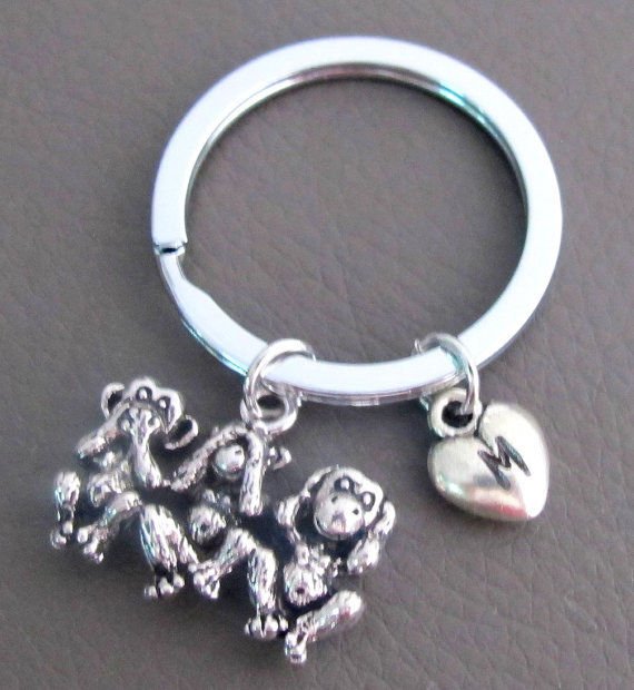 Three Monkeys Keychain, Three wise monkeys Charm, Personalized Mizaru ...