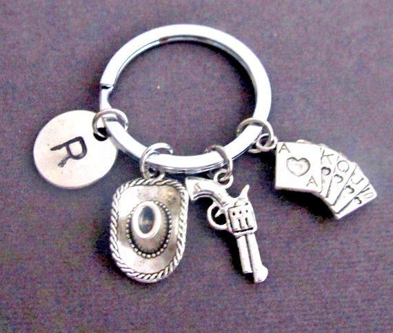 Poker Cards,Gambling,Poker keychain,Cowboy keychain,Deck Keychain ...