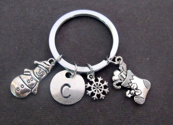 Christmas Key Chain,Personalized Christmas Charm Keyring,Snowman ...