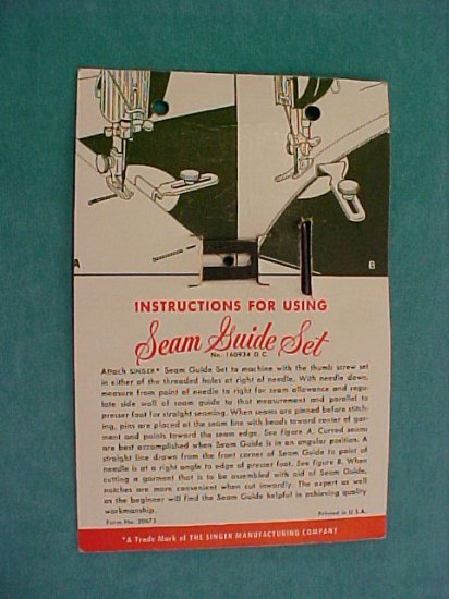 Vintage Singer Seam Guide Part# 25527
