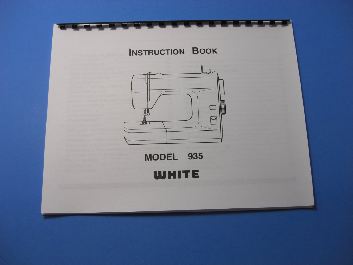 White 935 Sewing Machine Instruction Manual