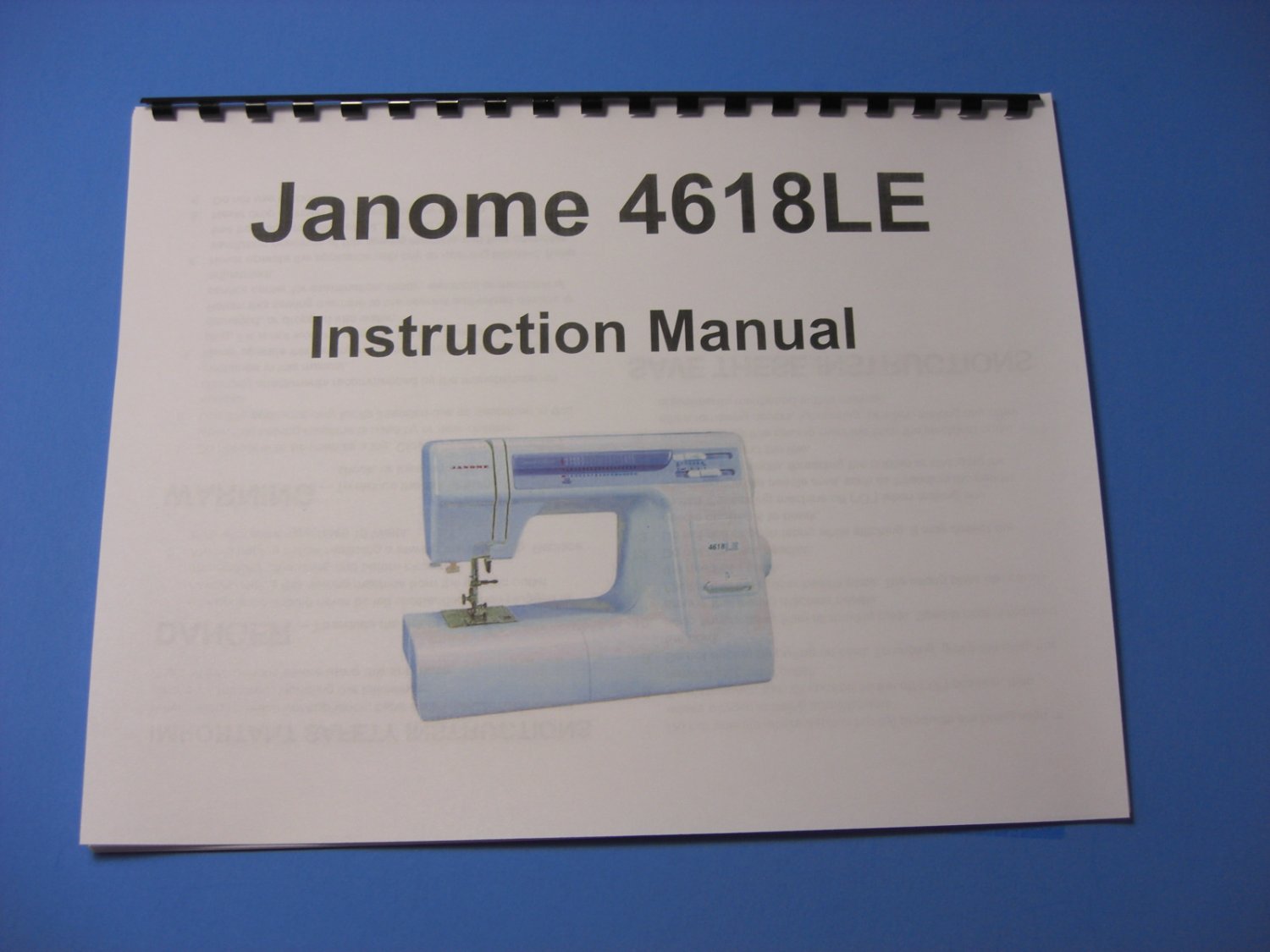 Janome 4618LE Sewing Machine Instruction Manual