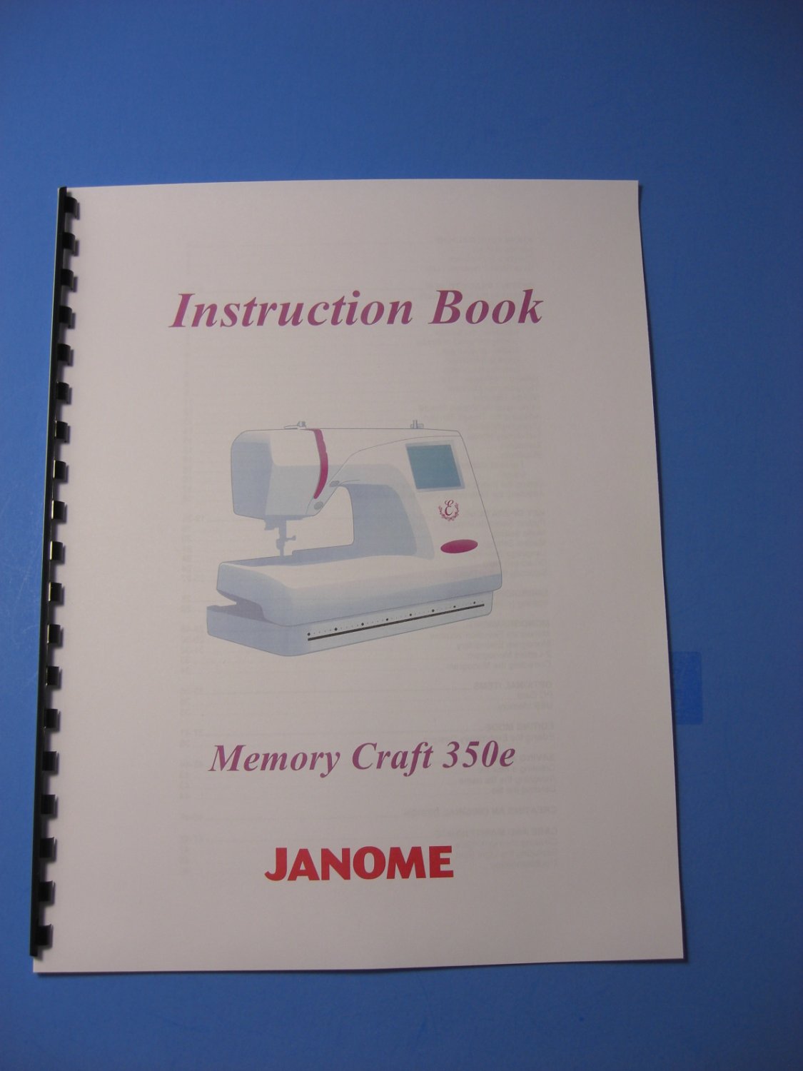 Janome MC350E Sewing Machine Instruction Manual
