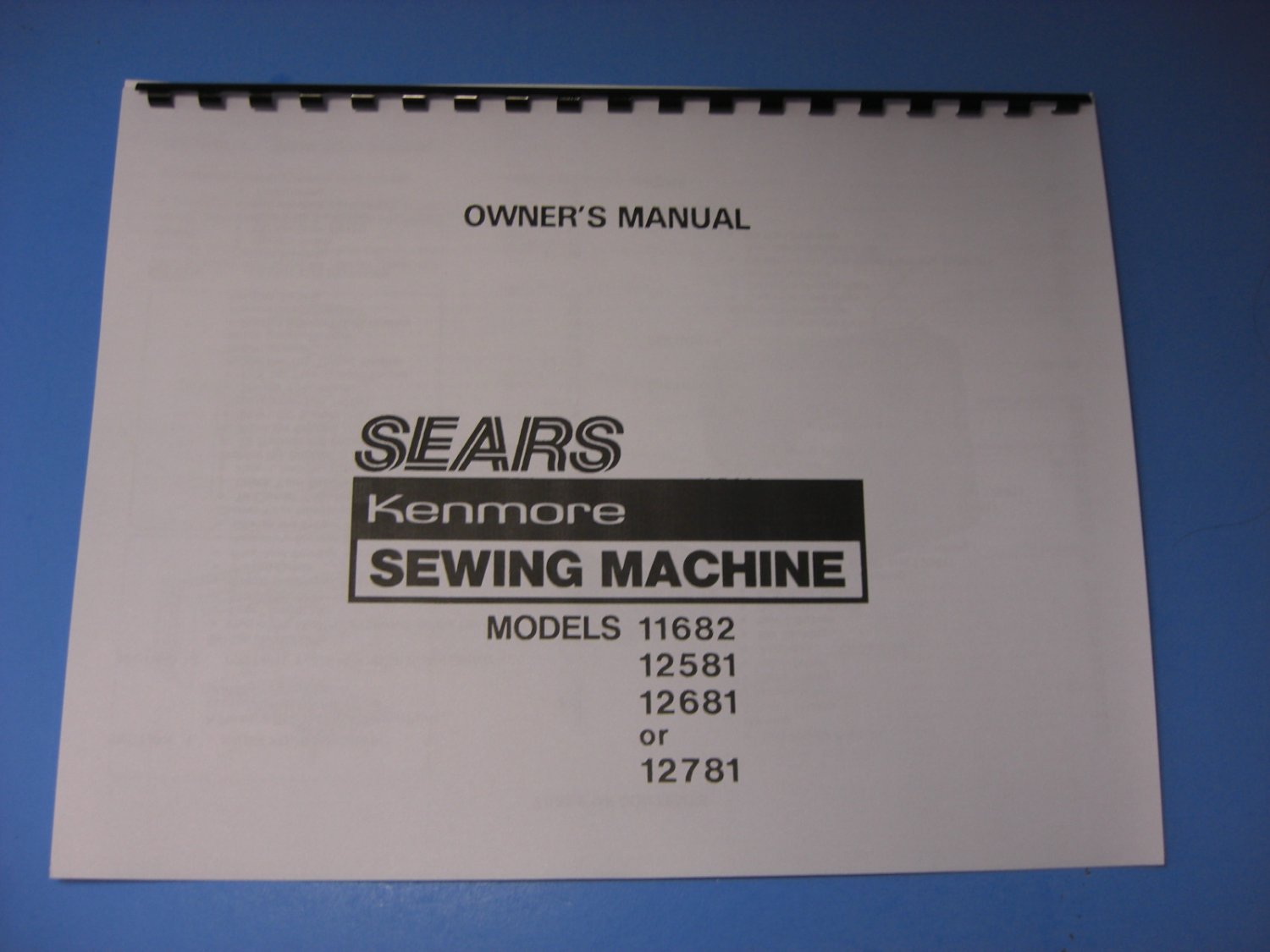Kenmore 385.1168280 – 11682 Sewing Machine Instruction Manual