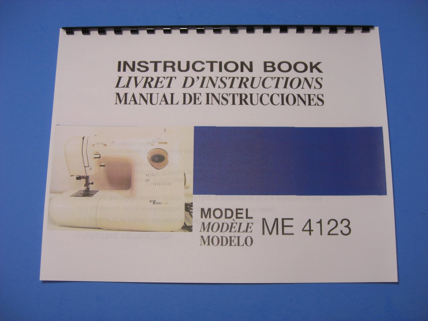 Janome 4123 My Excel Sewing Machine Instruction Manual