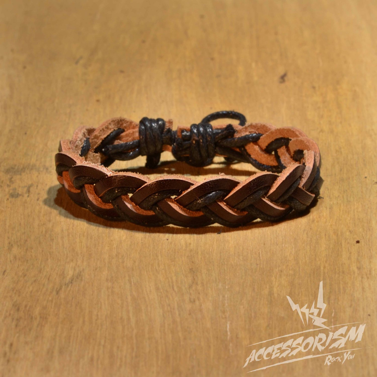 Free Shipping Black String with Dark Brown Leather String Bracelet (B692S)