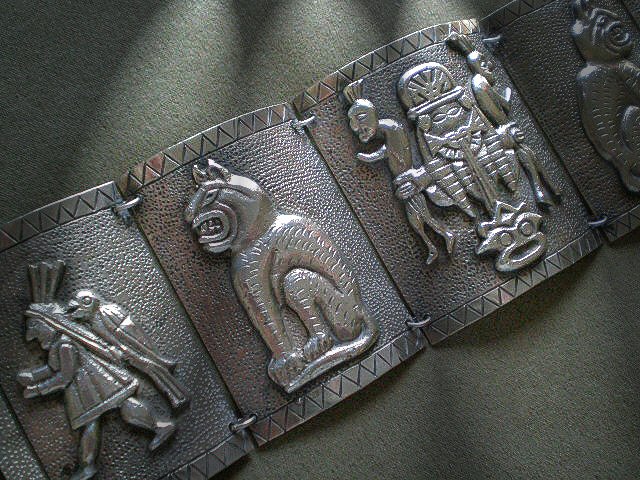 SPECTACULAR Vintage PERUVIAN Silver BRACELET ~ 95.5G