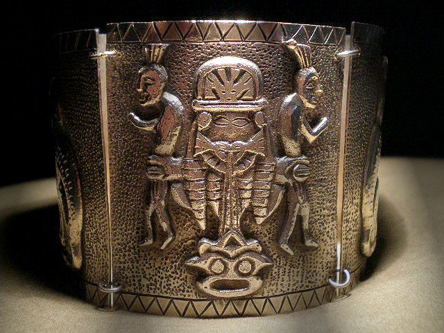 SPECTACULAR Vintage PERUVIAN Silver BRACELET ~ 95.5G