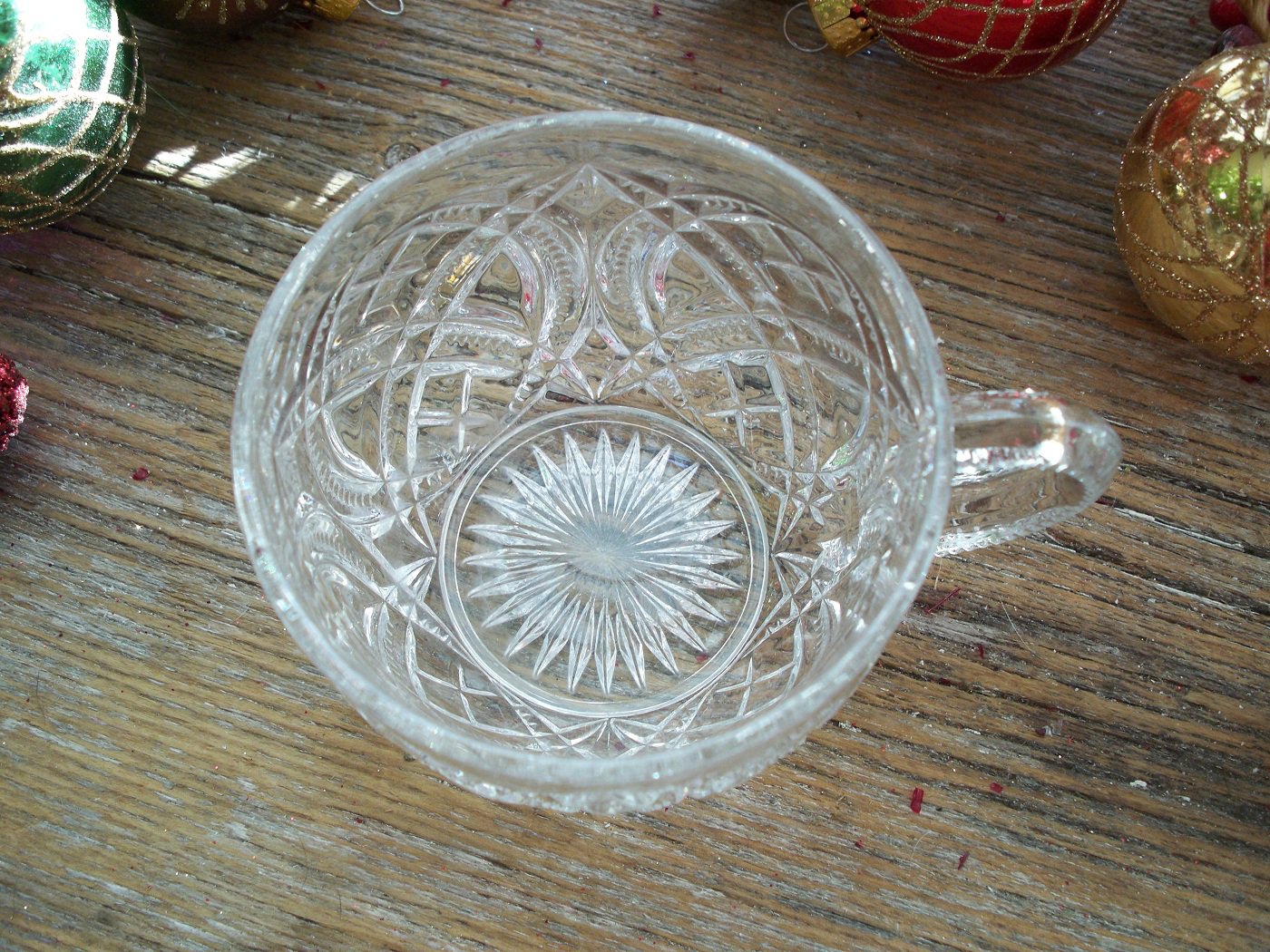 Set of 4 Cambridge Pressed Glass BIG X Cross Hatch Punch Cups c.1901